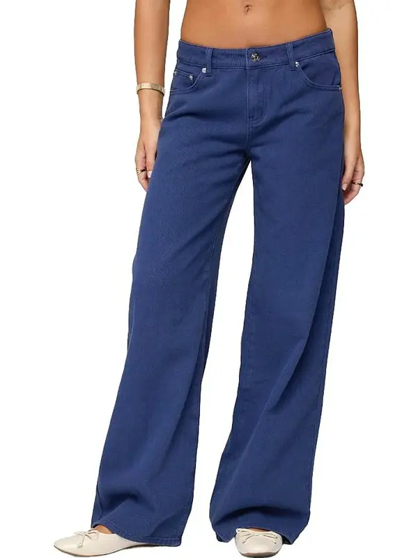 EDIKTED Daytime Low Rise Jeans - Navy