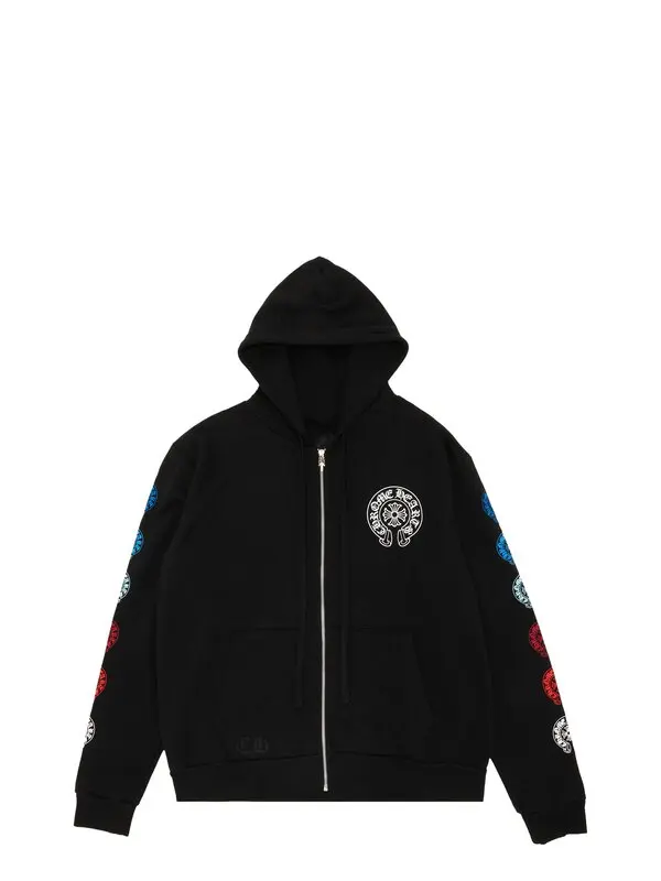 Chrome Hearts Horseshoe Logo Zip-up Hoodie - Black