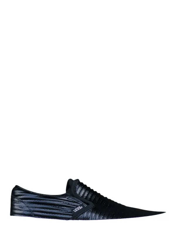 VANS Classic Leather Slip-on Sneakers - Black