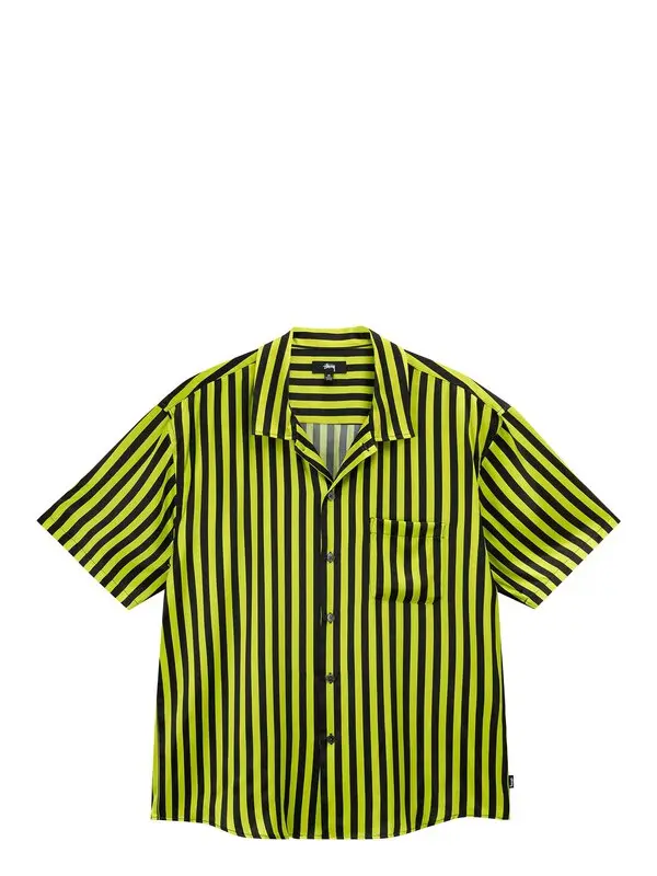 StÜssy Striped Silk Shirt 'black - Multicolor
