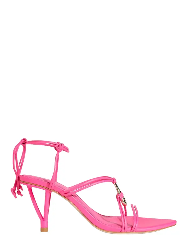 Aje Leda Embellished Leather Sandals - Bright Pink