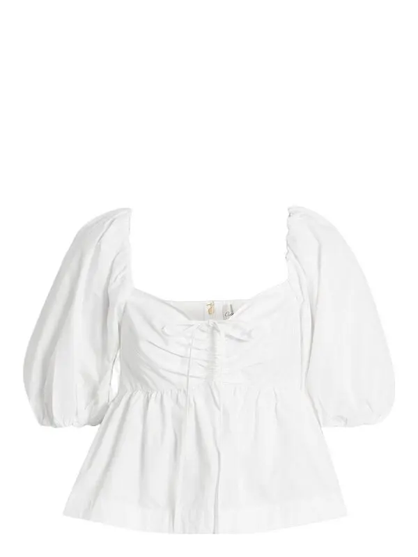 Cara Cara Pippa Bow-detailed Cotton-poplin Top - White