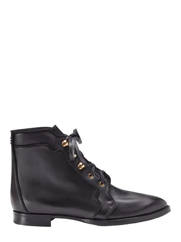 Sarah Flint Linda X Gravati Ankle Boots - Black Calf & Shearling