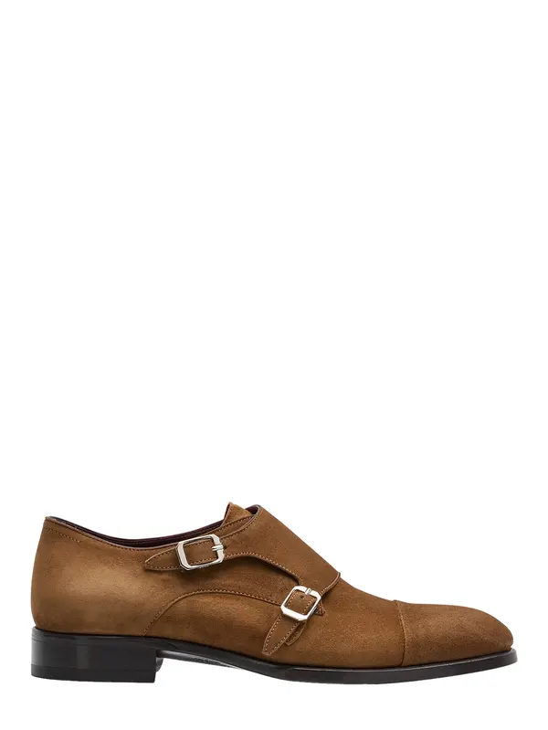 Brioni York Suede Double-monk Strap Loafers - Brown