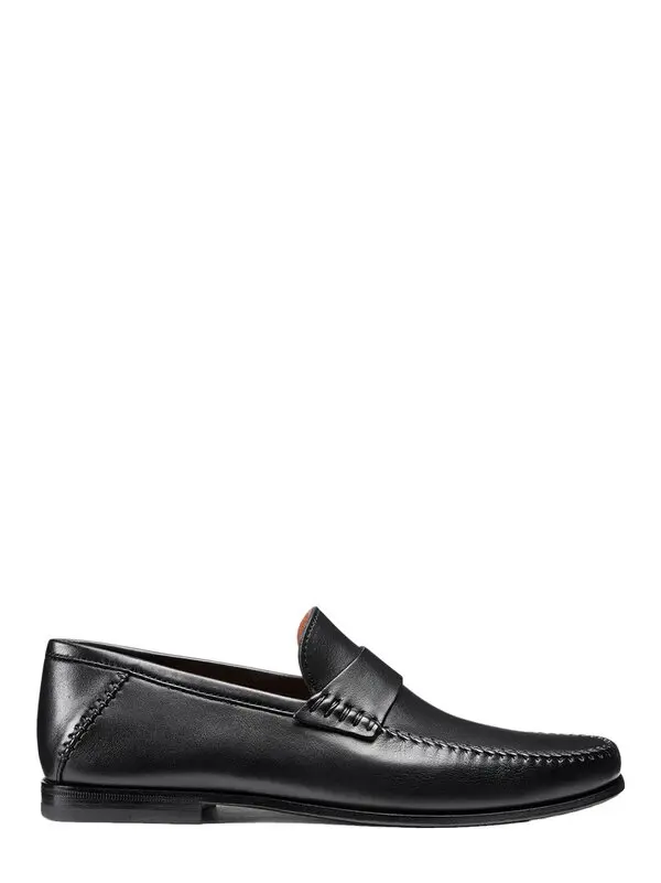 Santoni Paine Leather Loafers - Black