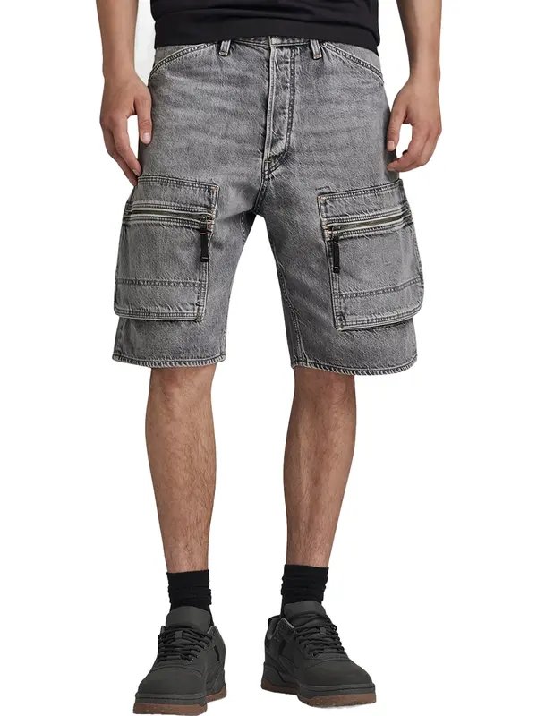 G-star Raw Loose Denim Cargo Shorts - Faded Grey Neblina