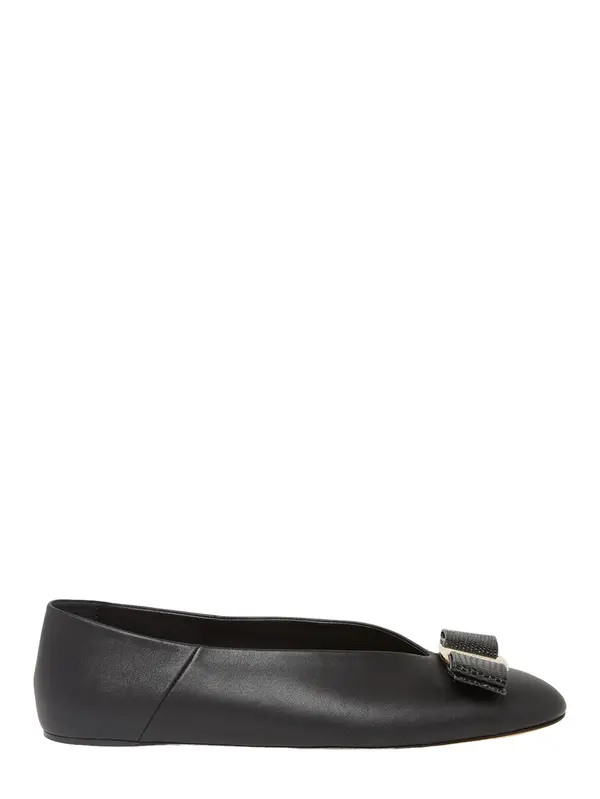 FERRAGAMO Vanna Ballerina Flats - Nero