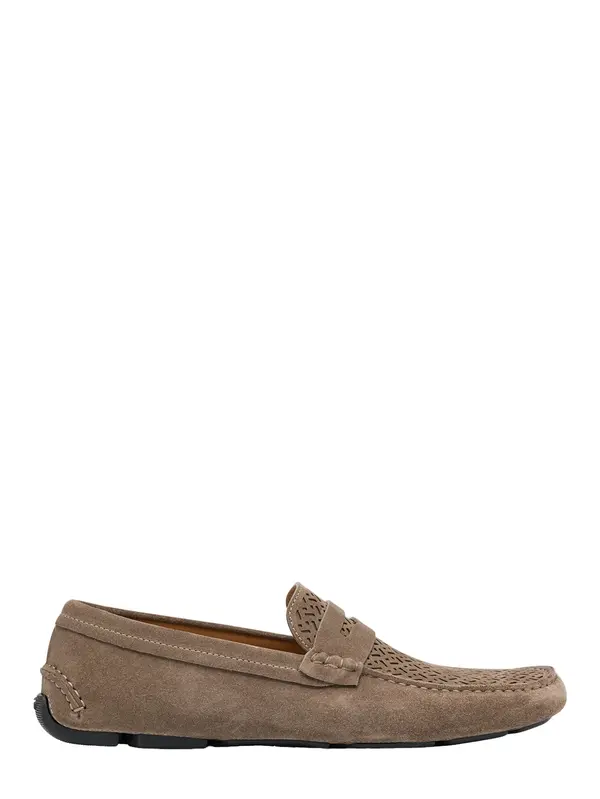 Giorgio Armani Suede Driving Shoes - Taupe
