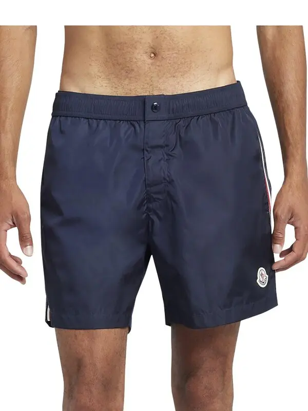 Moncler Classic Side-stripe Swim Shorts - Navy