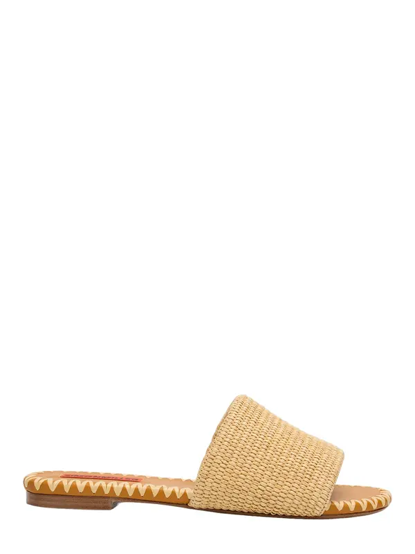 SIMONMILLER Salerno Raffia Flat Slides - Natural