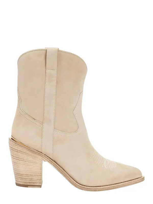 Partlow Leigh Anne Suede Western Booties - Sabbia