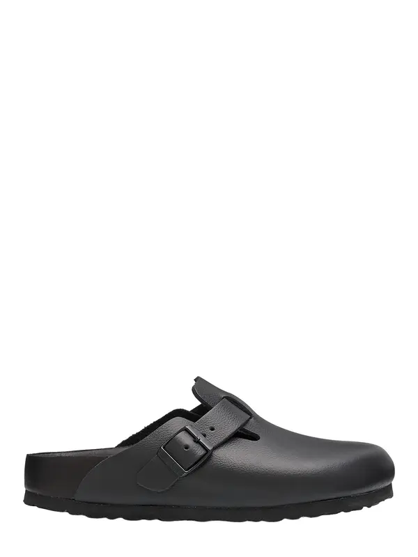 BIRKENSTOCK Boston Leather Buckle Clogs - Black
