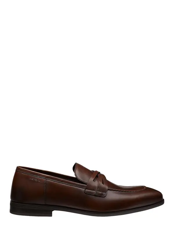 STUART WEITZMAN Simon Crisscross Leather Loafers - Brown