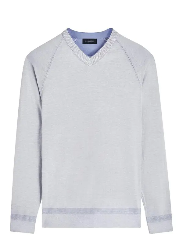 Bugatchi Cotton-silk V-neck Pullover Sweater - Lilac