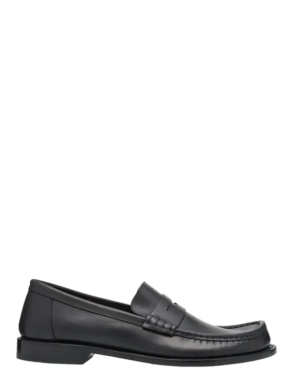 Loewe Campo Leather Penny Loafers - Black