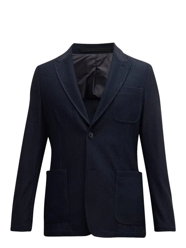 Giorgio Armani Textured Knit Sport Coat - Blue Navy