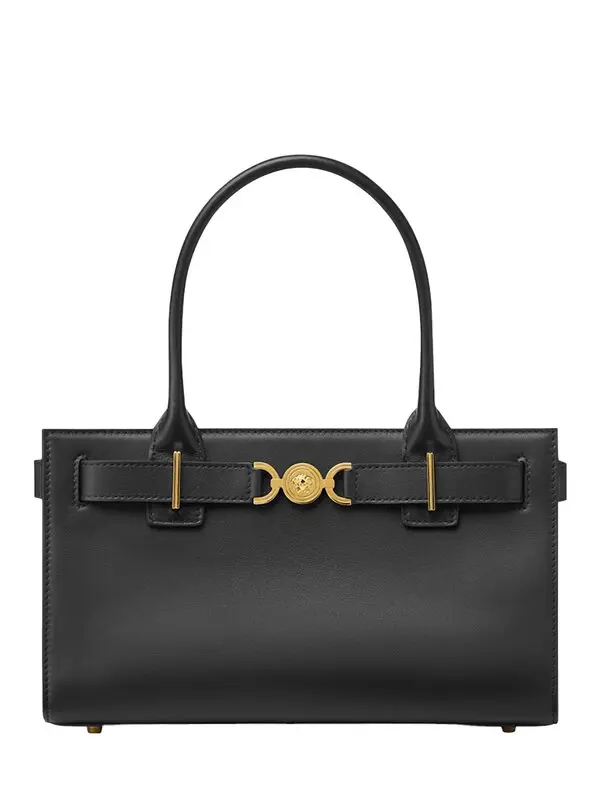 Versace Medusa 95 Large Leather Tote Bag - Black-versace Gold