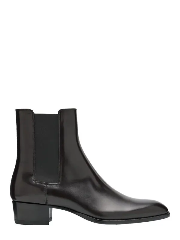 Saint Laurent Wyatt 40 Chelsea Boots - Sparrow Brown
