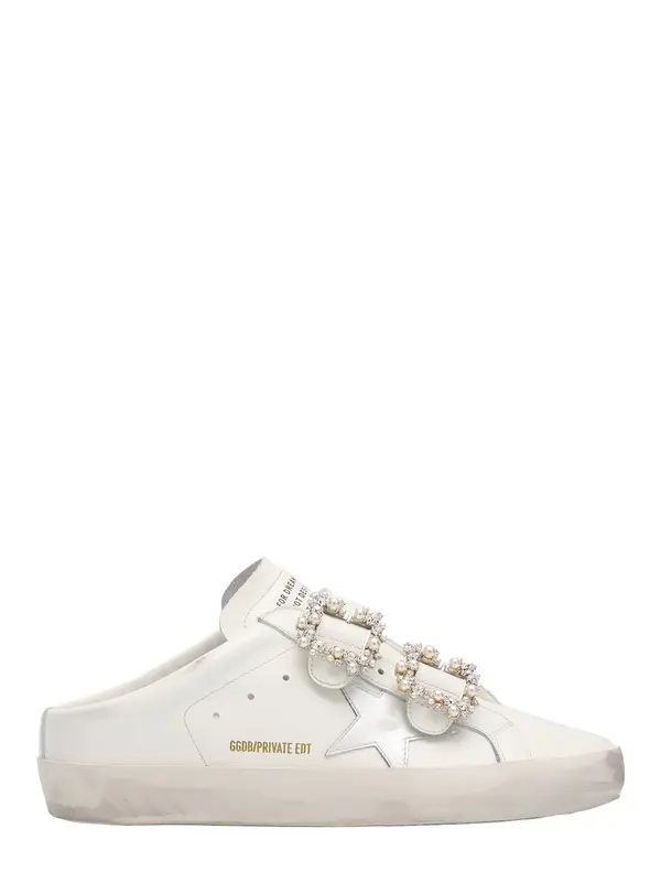 Golden Goose Sabot Pearl Buckle Sneakers - Latte Optic White Ice
