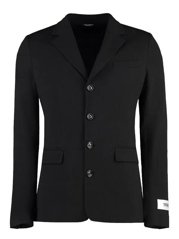 Dolce & Gabbana Cotton Blend Single-breast Jacket - Black