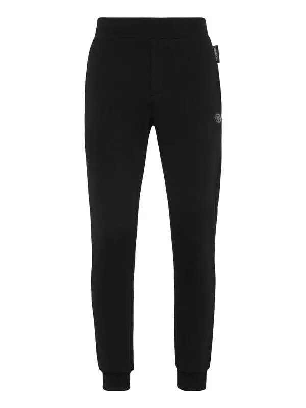 PLEIN SPORT Logo-appliqué Elasticated-waist Track Pants - Black