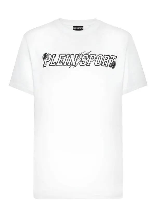 PLEIN SPORT Logo-print Cotton T-shirt - White