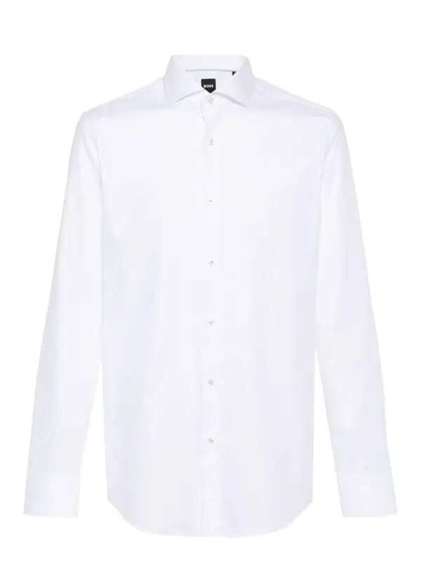 BOSS Long-sleeves Cotton Shirt - White