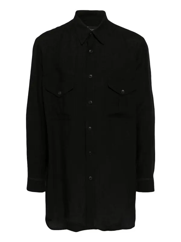 Y’s Long-sleeve Flax Shirt - Black