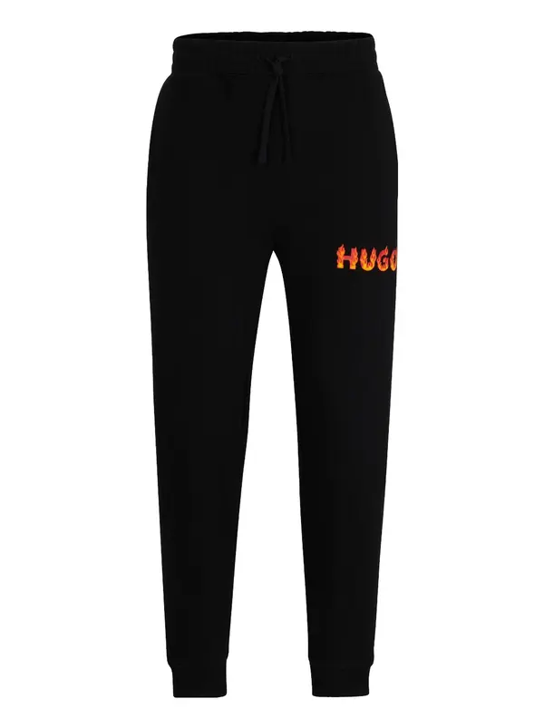 Hugo Mid-rise Straight-leg Track Pants - Black