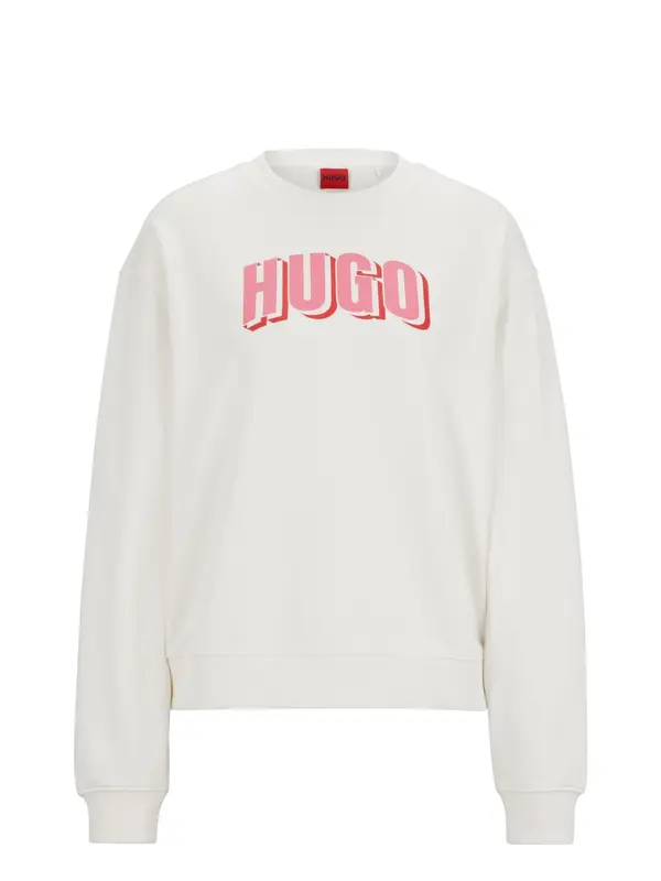 Hugo Logo-print Cotton-blend Sweatshirt - White