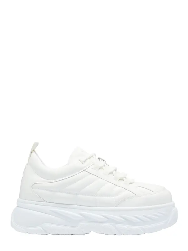 Hugo Quilted Faux-leather Sneakers - White