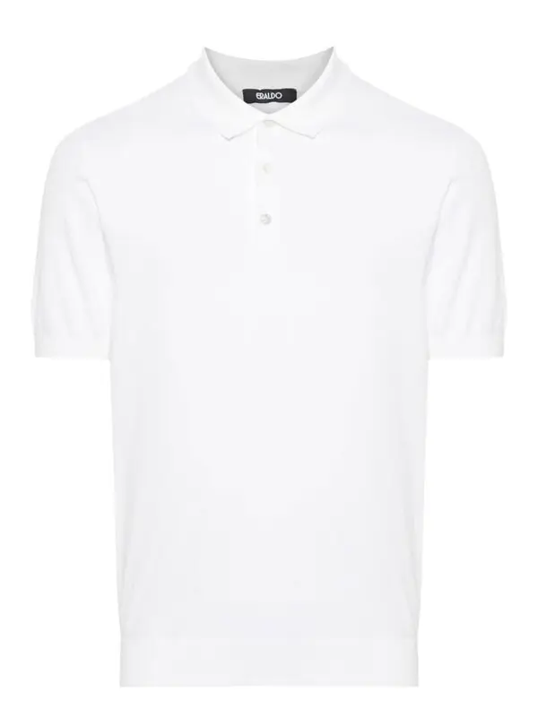 ERALDO Knitted Cotton Polo Shirt - White