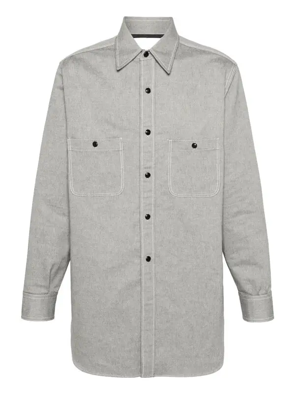 MAISON MARGIELA Pointed-collar Cotton Shirt - Grey