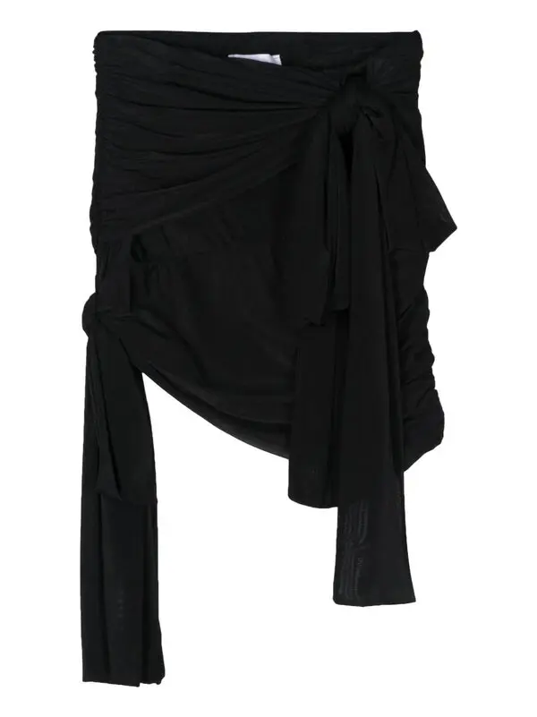 Blumarine Bow-detail Draped Skirt - Black