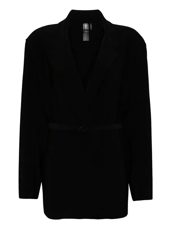 Norma Kamali Belted Double-breasted Blazer - Black