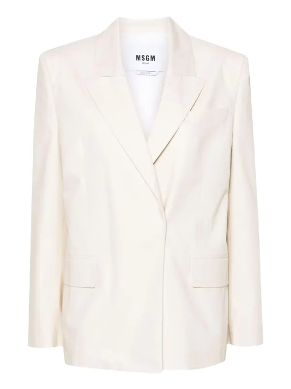 MSGM Single-breasted Blazer - Neutrals