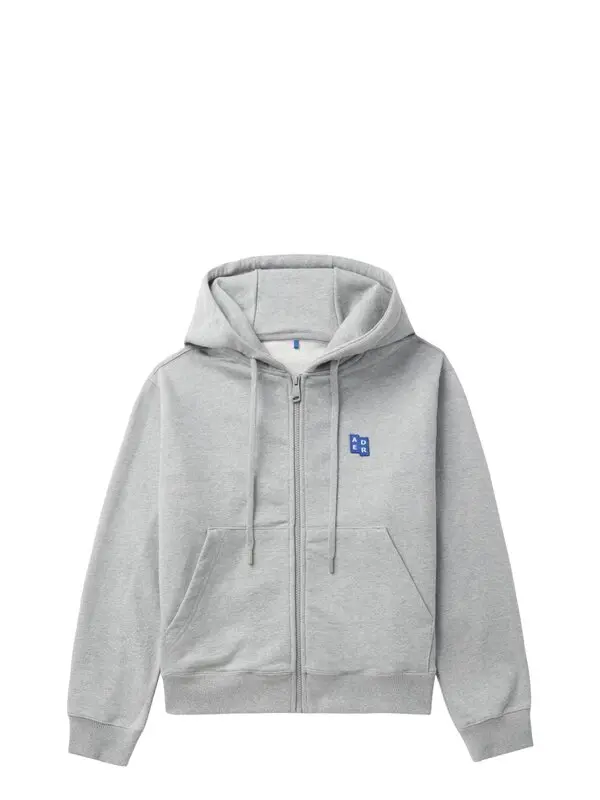 ADER ERROR Logo-appliqué Cotton Hoodie - Grey