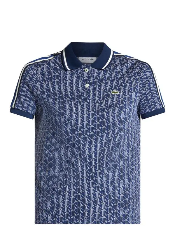 Lacoste Logo-embroidered Cotton Polo Top - Blue