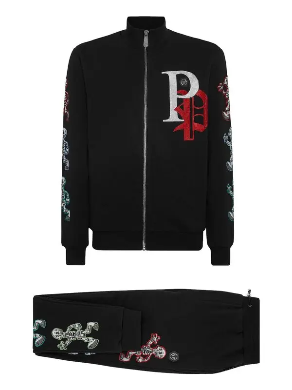 Philipp Plein Skeleton-appliqué Tracksuit - Black