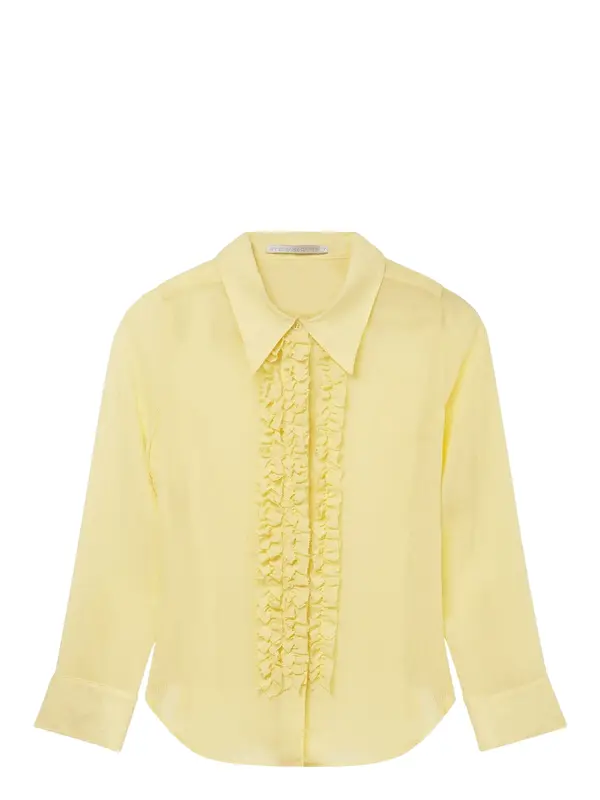 Stella McCartney Ruffle-detail Silk Shirt - Yellow