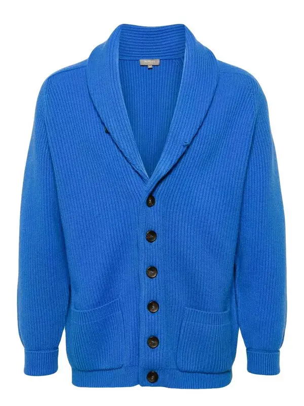 N.peal Kensington Ribbed-knit Cardigan - Blue