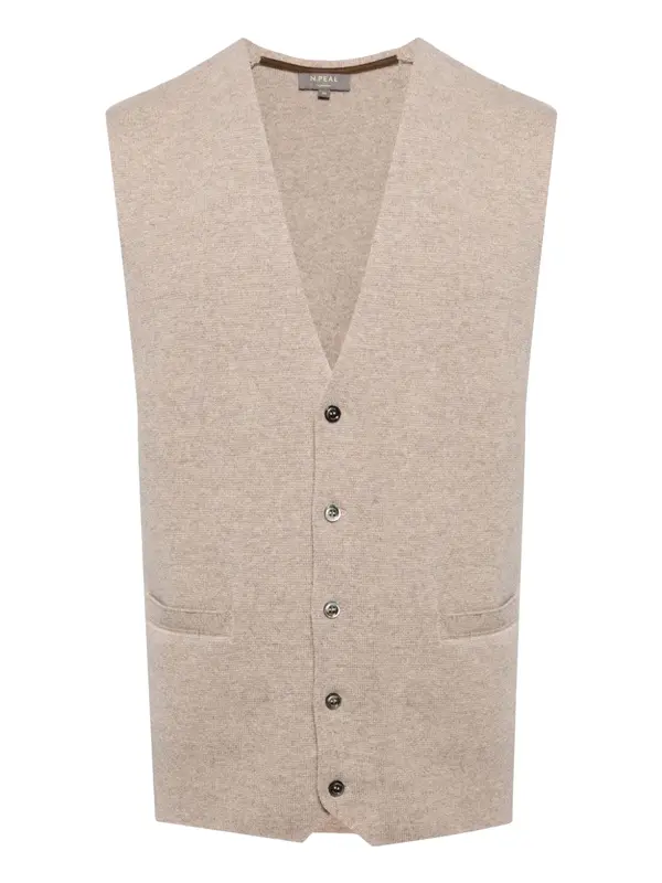 N.peal Chelsea Organic Cashmere Waistcoat - Neutrals