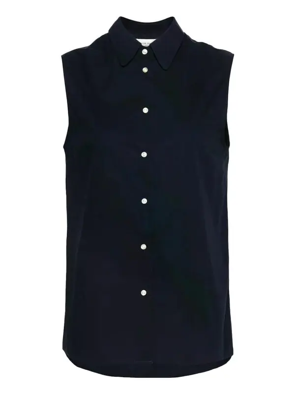 Officine Générale Sleeveless Poplin Shirt - Blue