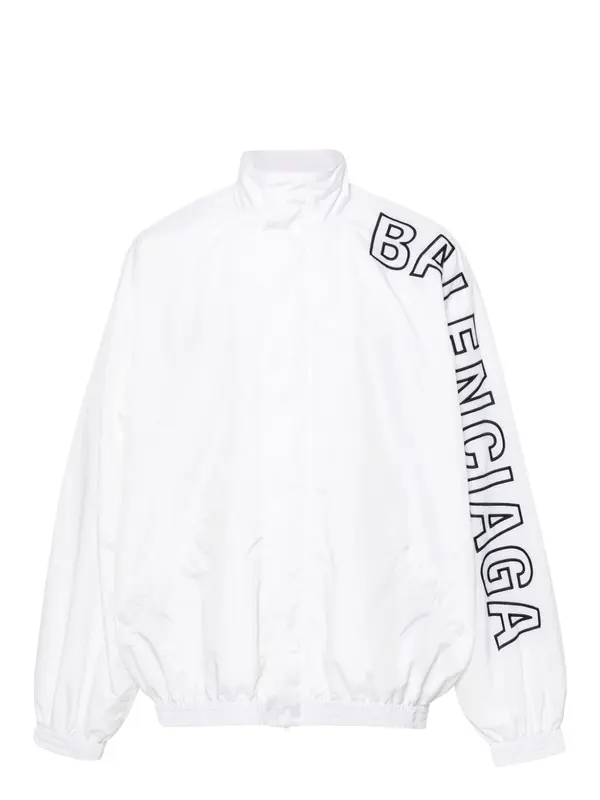 Balenciaga Logo-embroidered Shell Jacket - White