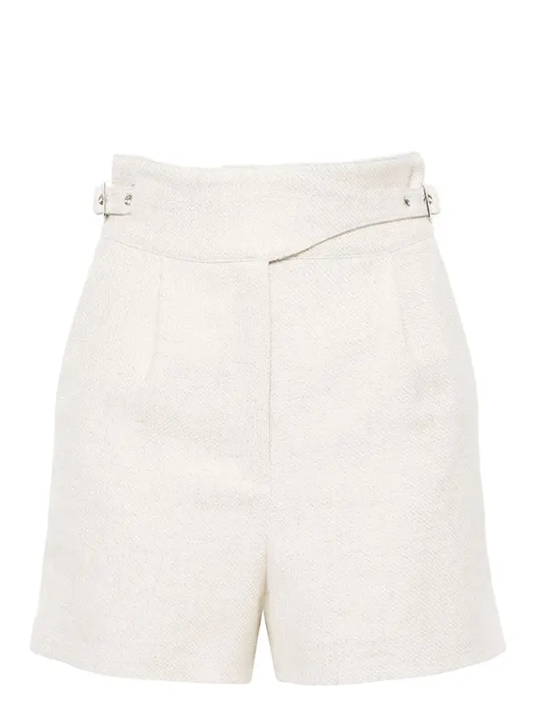 IRO PARIS Pleated Textured Shorts - Neutrals
