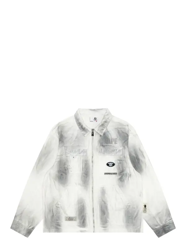AAPE BY *A BATHING APE® Logo-appliqué Denim Jacket - White