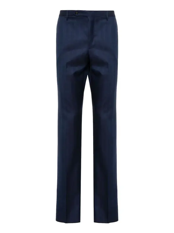 ROTA Herringbone Wool Trousers - Blue