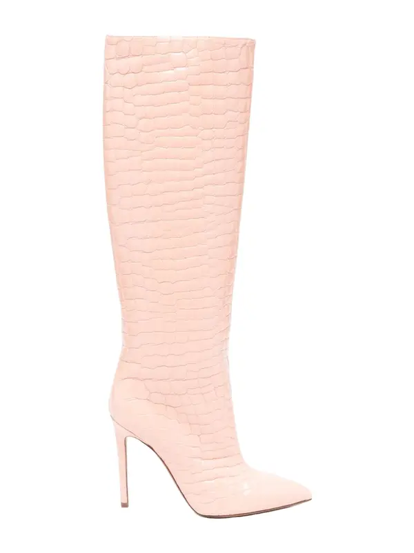 Paris Texas 120mm Crocodile-embossed Leather Boots - Pink
