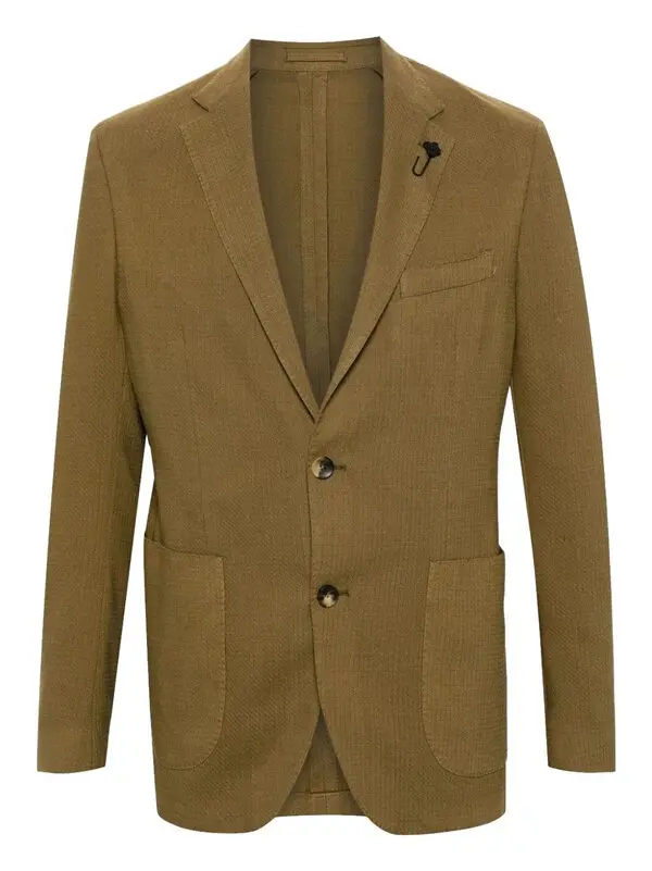 LARDINI Notched-lapels Single-breasted Blazer - Green
