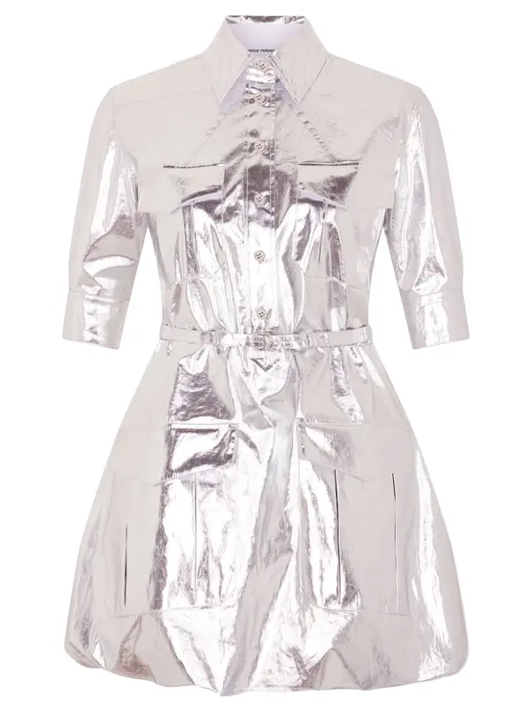 Rabanne Metallic Patch-pocket Minidress - Silver